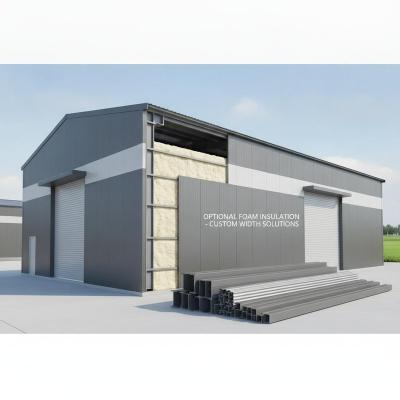 China Optional Foam Insulation Steel Construction Buildings Providing Custom Width Solutions for Industrial Commercial and Agricultural Cases for sale