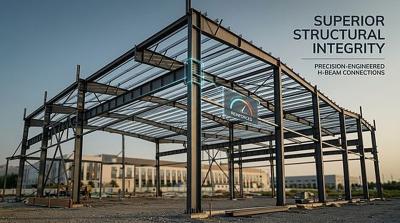 China Customizable Steel Structure Workshop with H Type Column Main Structure and Corrosion Resistant Industrial Use for sale
