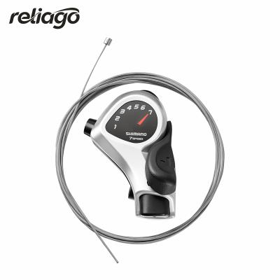 China Reliago V20 Series 7-Speed Right Trigger Shifter for Fat Tire Electric Bike, 22.2mm Handlebar Clamp, 2400mm Shift Cable for sale
