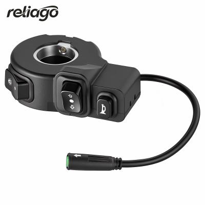 China ReliagoV20 Series 3-in-1 Electric Bike Handlebar Switch for Horn, Headlight and Turn Signals, 140mm Exposed Wire for sale