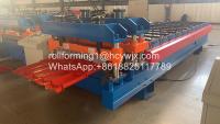 China Roofing Sheet 0.6mm Step Tile Roll Forming Machine Chain Drive for sale