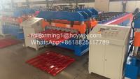China Aluminium Roofing 1200mm Glazed Tile Roll Forming Machine Hydraulic Cuting for sale
