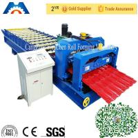 China Simens PLC control Roofing Glazed Tile Roll Forming Machine 45# Steel Roller for sale