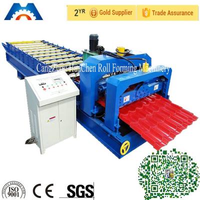 China Simens PLC control Roofing Glazed Tile Roll Forming Machine 45# Steel Roller for sale
