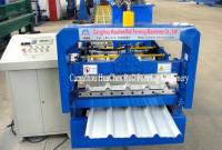 China Automatical Steel Roof Panel Roll Forming Machine Cr 12 Cutting Blade for sale