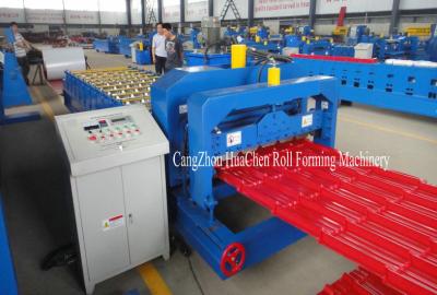 China Color Roofing Glazed Tile Roll Forming Machine With Hydraulic Press Cutting for sale