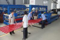 China Color Roofing Glazed Tile Roll Forming Machine With Hydraulic Press Cutting for sale