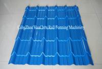 China 380V 50Hz Steel Tile Roll Forming Machine with PLC Compture Control System / Cr12mov Blade for sale