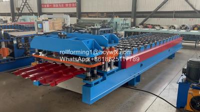 China 0.3-0.8mm Thickness Glazed Tile Forming Machine Single Chain Drive for sale