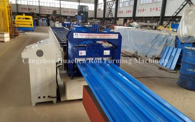 China 24 Roller Station Steel Roofing Profile Roll Forming Machine with Chain Drive for sale
