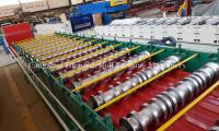 China 1.0mm Thickness Popular Profile Roofing Roll Forming Machine with Safe Cover for sale