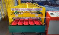 China 1.0mm Thickness Popular Profile Roofing Roll Forming Machine with Safe Cover for sale