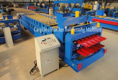 China Automatic Steel Metal Glazed Double Layer Roll Forming Machine for 0.3-0.6mm Thickness Tile Making for sale