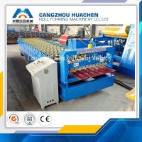 China Trapezoid Wall Roof Panel Roll Forming Machine With Manual Decoiler PLC Control for sale