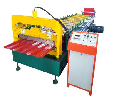 China Galvanized Steel Profile Metal Roofing Corrugated Sheet Roll Forming Machines C10 for sale