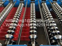 China PLC Controlled Corrugated Roll Forming Machine H Beam Base With Omron Encoder Hydraulic Cut for sale