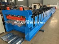 China PLC Controlled Floor Deck Roll Forming Machine 400mm H Beam Steel Frame 1220mm Wide for sale