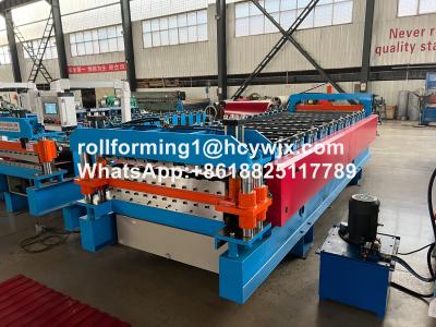 China TR37-200/TR14-225 Double Layer Roll Forming Machine With Precuting Guillotine for sale