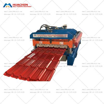 China 5.5Kw 12 Stations Metal Glazed Tile Roof Roll Forming Machine for sale