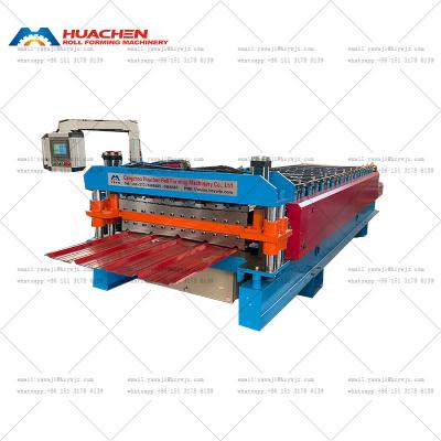 China Philippines Often Used For Tile Type 5 Ribs And Mini Rib Double Layer Roll Forming Machine for sale