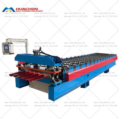 China High Speed Trapezoidal Shape Metal Rib Type Roof Roll Forming Machines Hot Sale Model In Brazil Market for sale