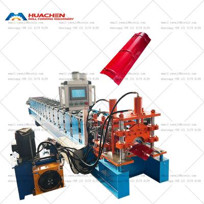 China Metal Roofing Sheet Making Roof Steel Ridge Cap Roll Forming Machine for sale