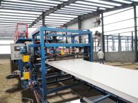 China Colored Steel Foamed Sandwich Panel Roll Forming Machine Hydraulic Cutting for sale