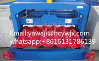 China Hydraulic Glazed Steel Tile Roll Forming Machine With CR12 Cutter Material And 0.3-0.6mm Material Thickness for sale