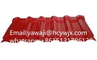 China Hydraulic Glazed Steel Tile Roll Forming Machine With CR12 Cutter Material And 0.3-0.6mm Material Thickness for sale