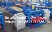 China Hydraulic Glazed Steel Tile Roll Forming Machine With CR12 Cutter Material And 0.3-0.6mm Material Thickness for sale