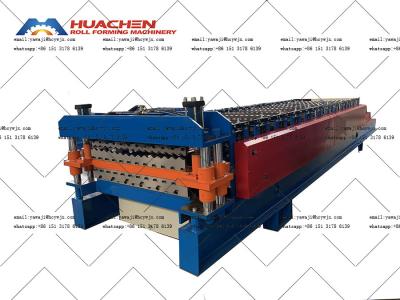China Trapezoidal Double Layer Tile Roll Forming Machine For Manufacturing Metal Tile Profiles for sale