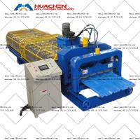 China Durable Chain Drive Trapezoidal Color Glazed Roof Tile Roll Forming Machine With 70mm Shaft Diameter for sale