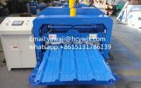 China Durable Chain Drive Trapezoidal Color Glazed Roof Tile Roll Forming Machine With 70mm Shaft Diameter for sale
