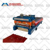 China 380v Roof Steel Plate Glazed Tile Roll Forming Machine with CR12 Cutter Material for sale