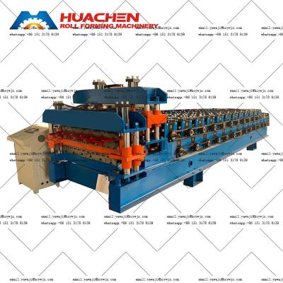 China 380v 50Hz 3 Phases Voltage Double Deck Roll Forming Machine With CR12 Cutter Material Made for sale
