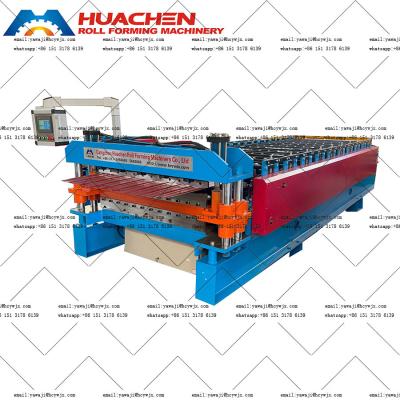 China Chain Drive Double Deck Roll Forming Machinery With 45 Steel Quenching And Plating Rollers Shafts for sale