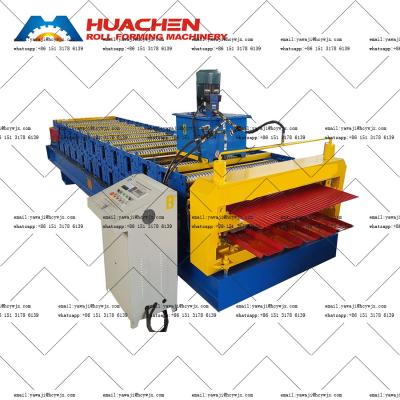 China Double Layer Roofing Sheet Roll Forming Machine For PPGI / GI Material for sale
