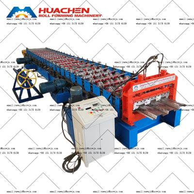 China Flooring Deck Plate Double Layer Sheet Standing Seam Roof Panel Roll Forming Machine for sale