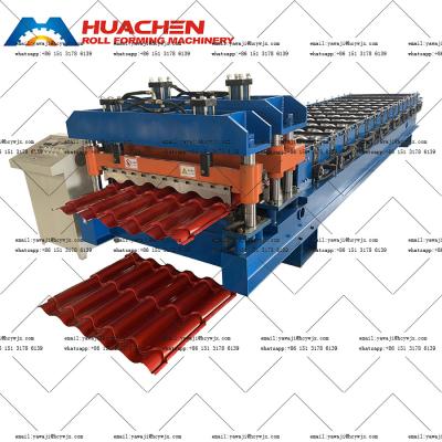 China Aluminium Metal Roof Glazed Sheet Roll Forming Machine Chain Drive for sale