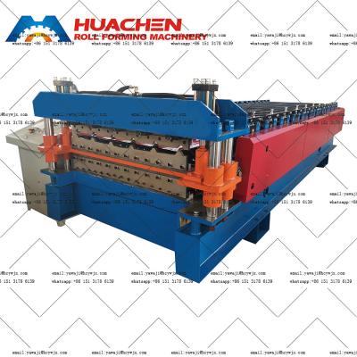 China Plate Rolling Double Deck Roll Forming Metal Wall Panel Machine for sale