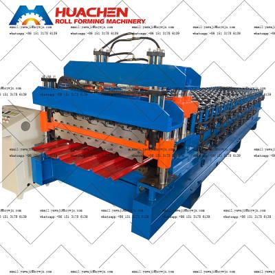 China Metal Double Deck Roll Forming Metal Sheet Making Machine for sale