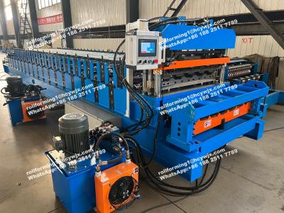 China Double Layer Roll Forming Machine with PLC Control for 1250mm Width and 0.3-0.6mm Thickness Tile Production for sale