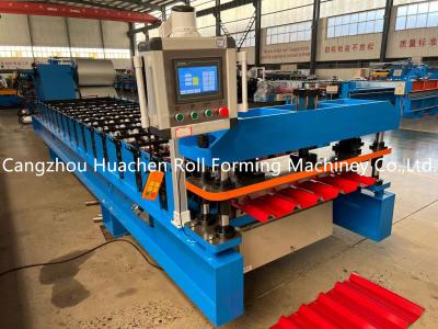 China Hydraulic Corrugated Panel Roll Forming Machine with 11 Stations, 45# Steel Quenching and Plating for Roofing Sheet Manufacturing at 15-20m/min Speed for sale