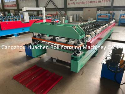 China 15-20m/min Speed 0.3-0.6mm Material Thickness Chain Drive Roofing Sheet Roll Forming Machine for Metal Tile and Roof Panel for sale