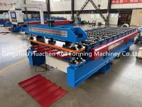 China 0.3-0.6mm Thickness Roofing Sheet Roll Forming Machine with 11 Stations and Chain Drive for Auto Sheet Metal Rolling for sale