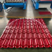 China 1200mm Material Width 18 Rollers Glazed Tile Roll Forming Machine with 5.5KW Power for PPGI/GI Roof Tiles for sale