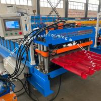 China 1200mm Material Width 18 Rollers Glazed Tile Roll Forming Machine with 5.5KW Power for PPGI/GI Roof Tiles for sale