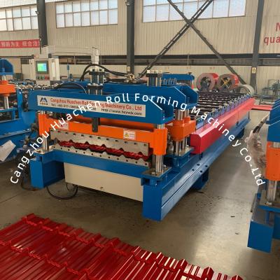China 5.5kw High Speed Glazed Tile Roll Forming Machine with 12 Stations for Roof Tile Manufacturing for sale