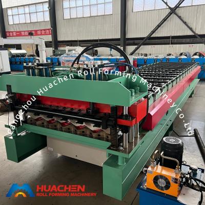 China Professional Automatic Metal Roof Glazed Tile Roll Forming Machine with 16 Stations, 4m/min Speed, and PLC Control for sale