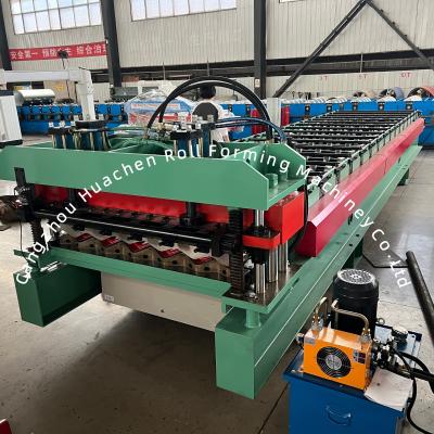 China 16 Stations Aluminum Roof Glazed Tile Roll Forming Machine with 1220mm Width and Chain Drive for sale